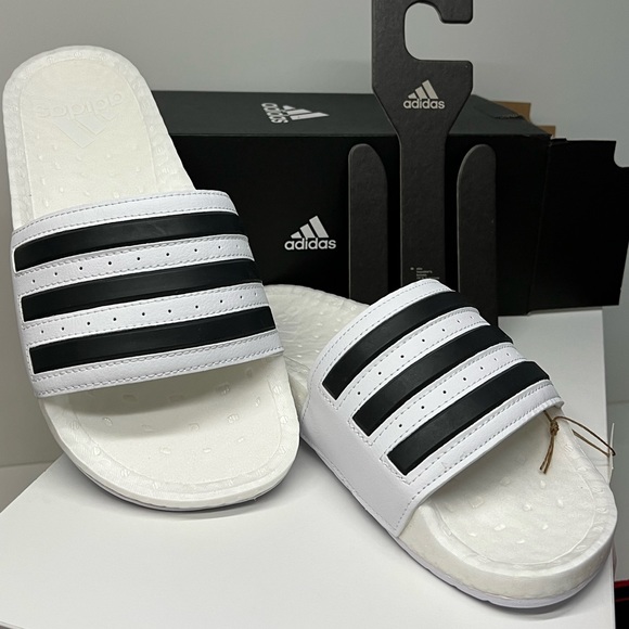 adidas | Shoes | Adidas Adilette Boost Slides Cloud White Sz 7m | Poshmark